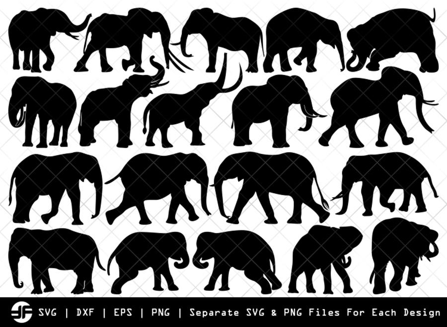 Elephant SVG | Animal SVG | Silhouette Bundle | SVG Cut File - So Fontsy