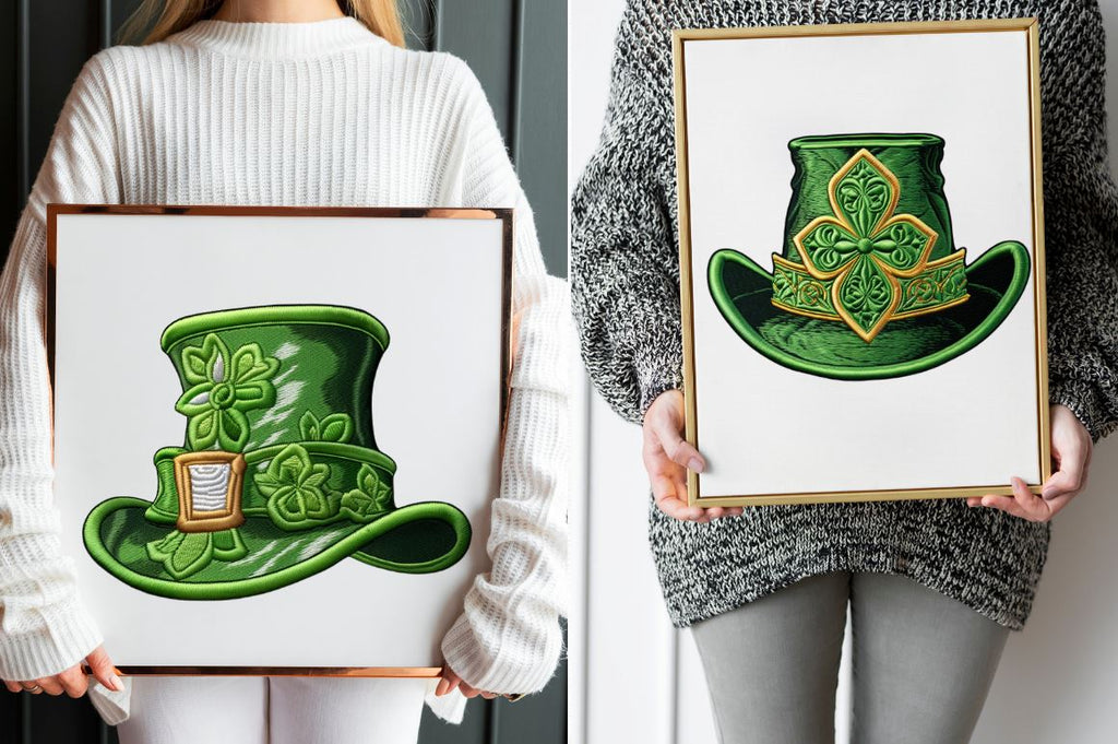 Embroidery Leprechaun Hat Clipart Bundle - So Fontsy