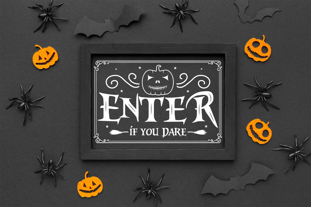 Enter If You Dare SVG, Halloween Sign SVG - So Fontsy