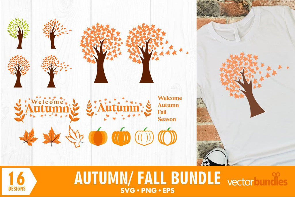 Fall autumn season clip art bundle svg - So Fontsy