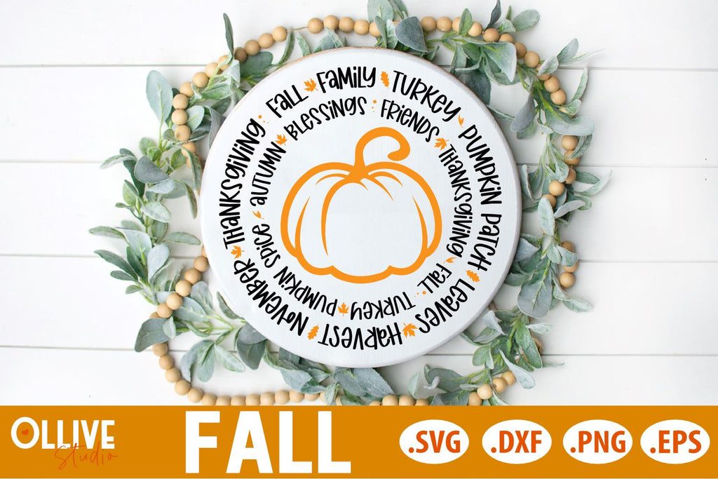 Fall Thanksgiving Pumpkin Word Art SVG - So Fontsy