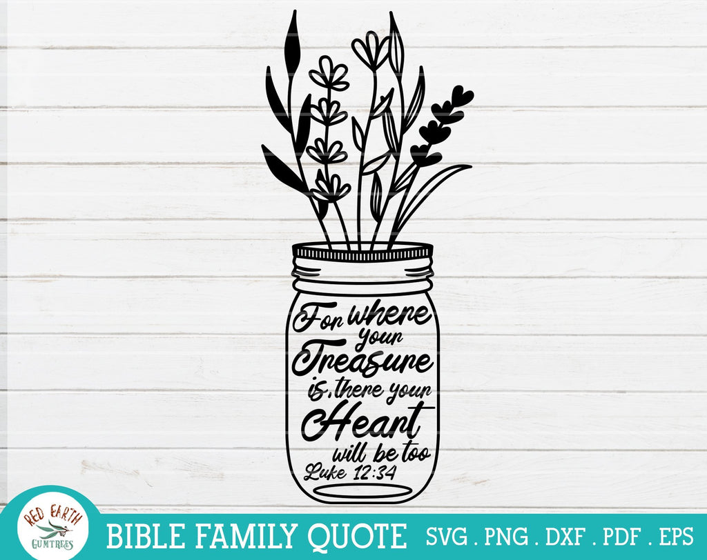 Family Bible quote rustic farmhouse,mason jar quote SVG,DXF,PNG - So Fontsy