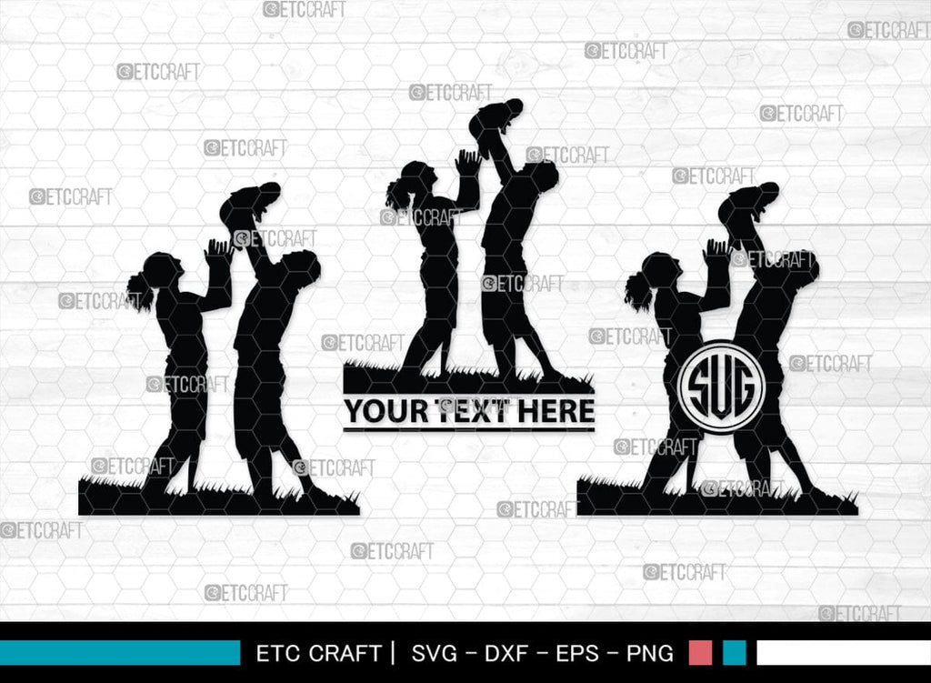 Family Monogram, Family Silhouette, Family SVG, Mother And Children Svg ...