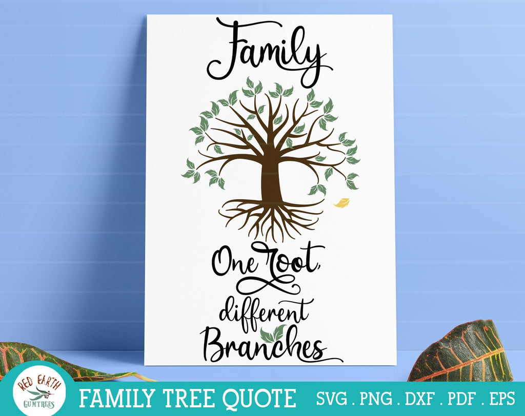 Family quote SVG,Family one root different branches SVG,PNG,DXF - So Fontsy