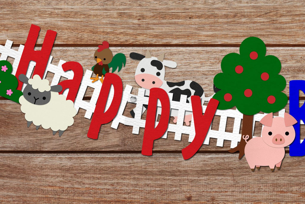 Farm Animal Party Banner Bundle - So Fontsy