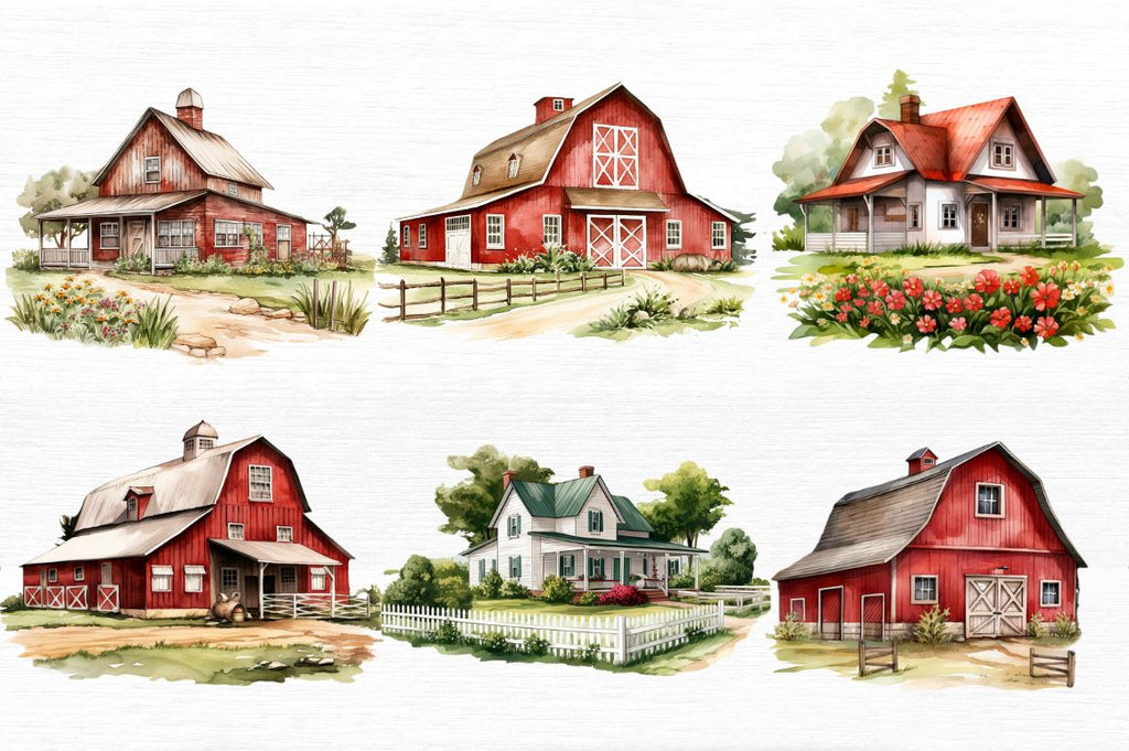 Farmhouse Clipart Bundle - So Fontsy