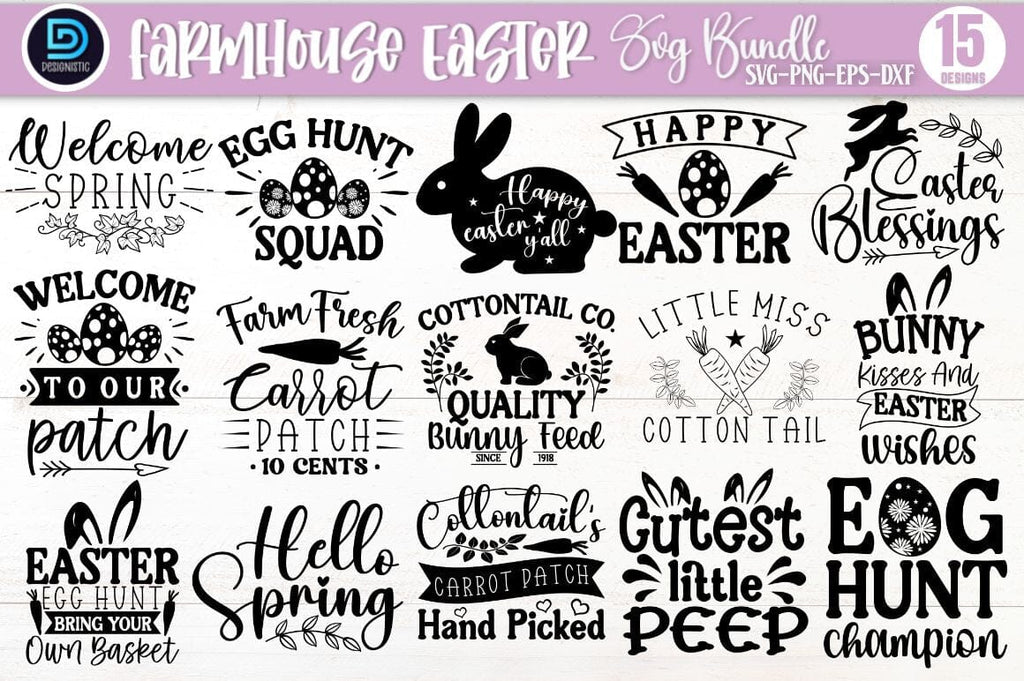 Farmhouse Easter Sign SVG Bundle - So Fontsy