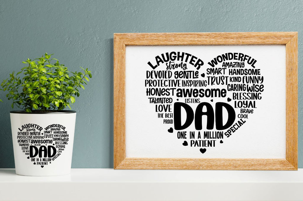 Father's Day heart Shape SVG bundle - So Fontsy
