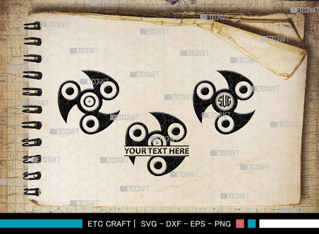 Fidget Spinner Monogram, Fidget Spinner Silhouette, Fidget Spinner SVG ...