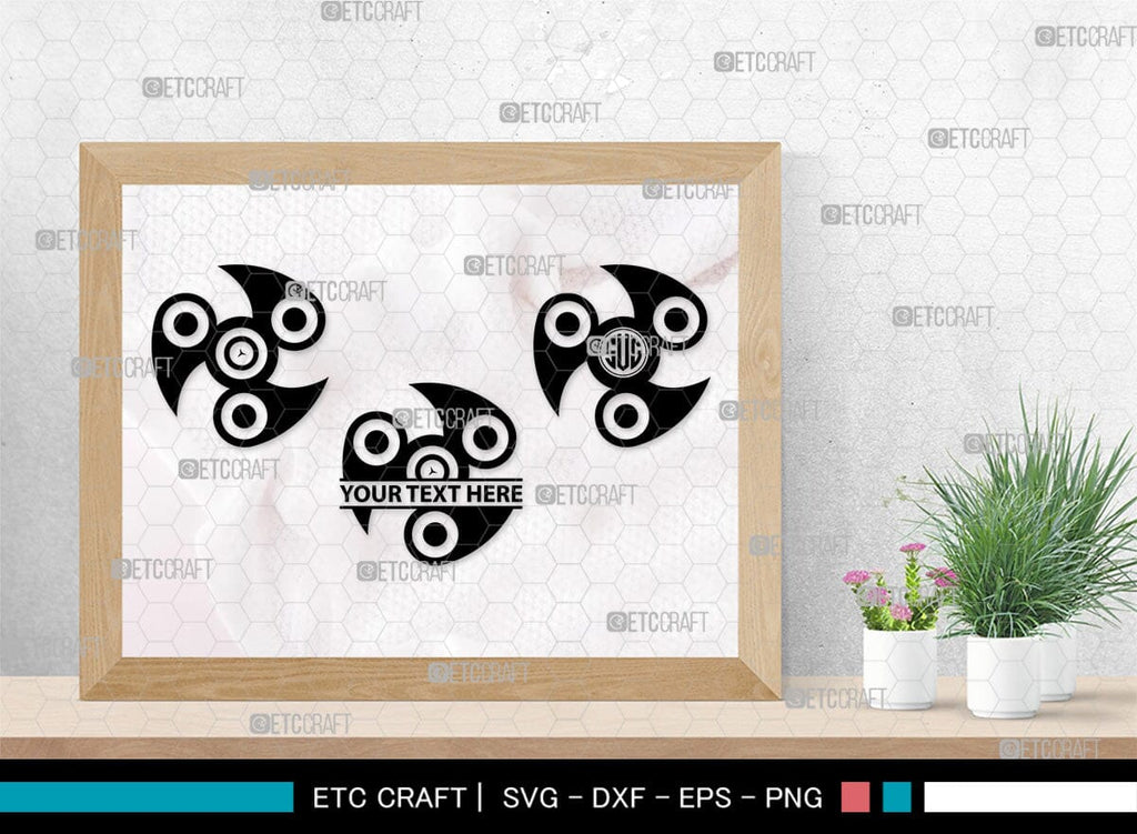 Fidget Spinner Monogram, Fidget Spinner Silhouette, Fidget Spinner SVG ...