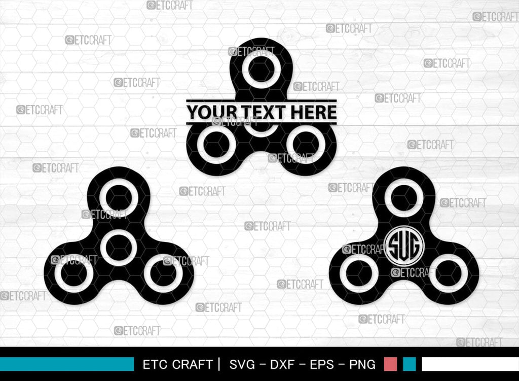Fidget Spinner Monogram, Fidget Spinner Silhouette, Fidget Spinner SVG ...
