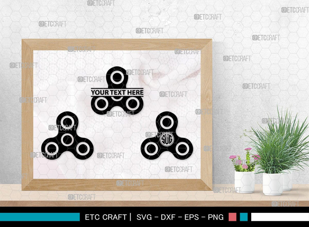 Fidget Spinner Monogram, Fidget Spinner Silhouette, Fidget Spinner SVG ...