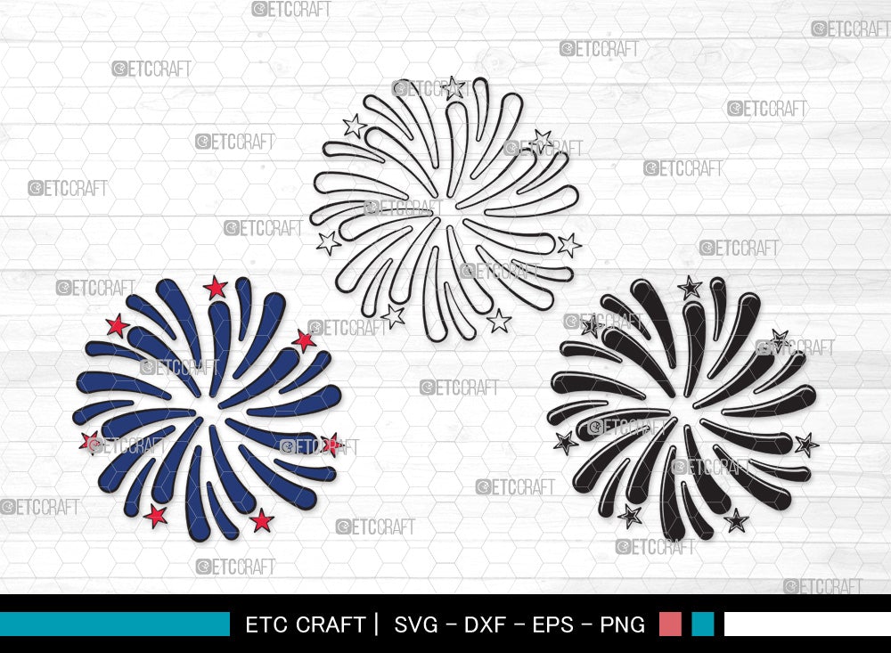 Fireworks SVG Cut File | Fireworks Rocket Svg | Fireworks Svg | 4th Of ...
