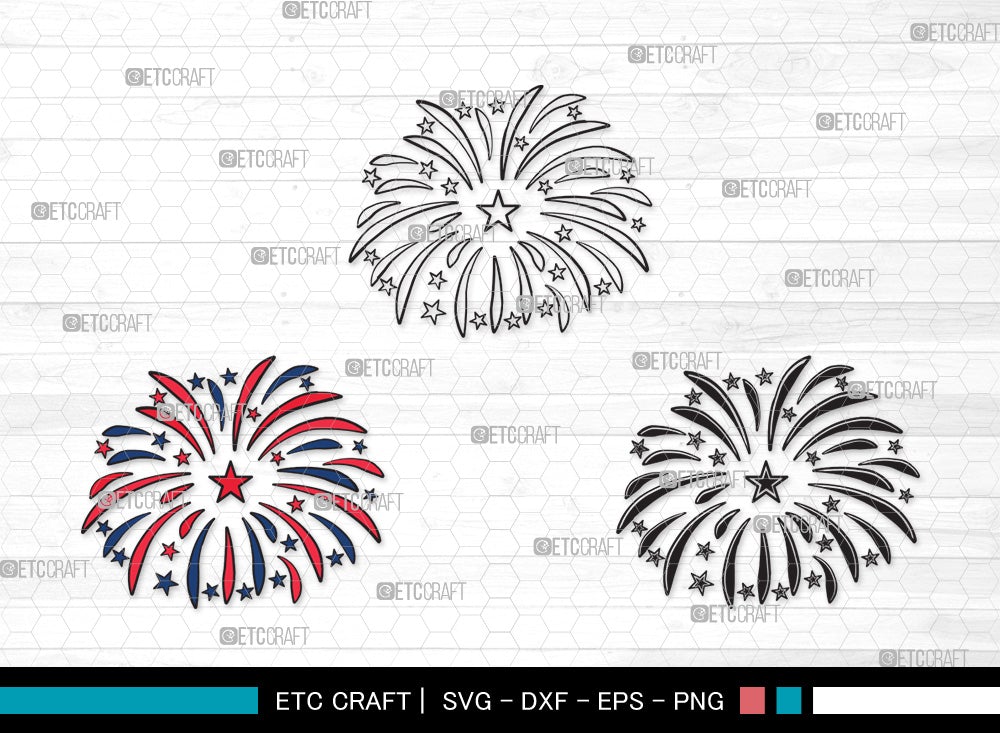 Fireworks SVG Cut File | Fireworks Rocket Svg | Fireworks Svg | 4th Of ...