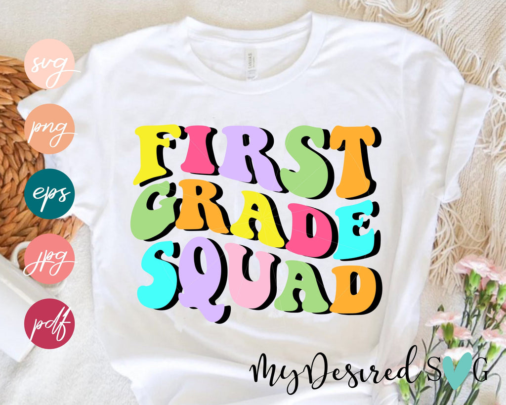 First grade squad SVG, Back to School Design - So Fontsy