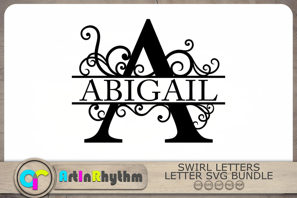 Flourish Split Monogram Svg, Split Monograms Svg, Monograms Svg, Flourishes Svg, Swirls Svg - So ...