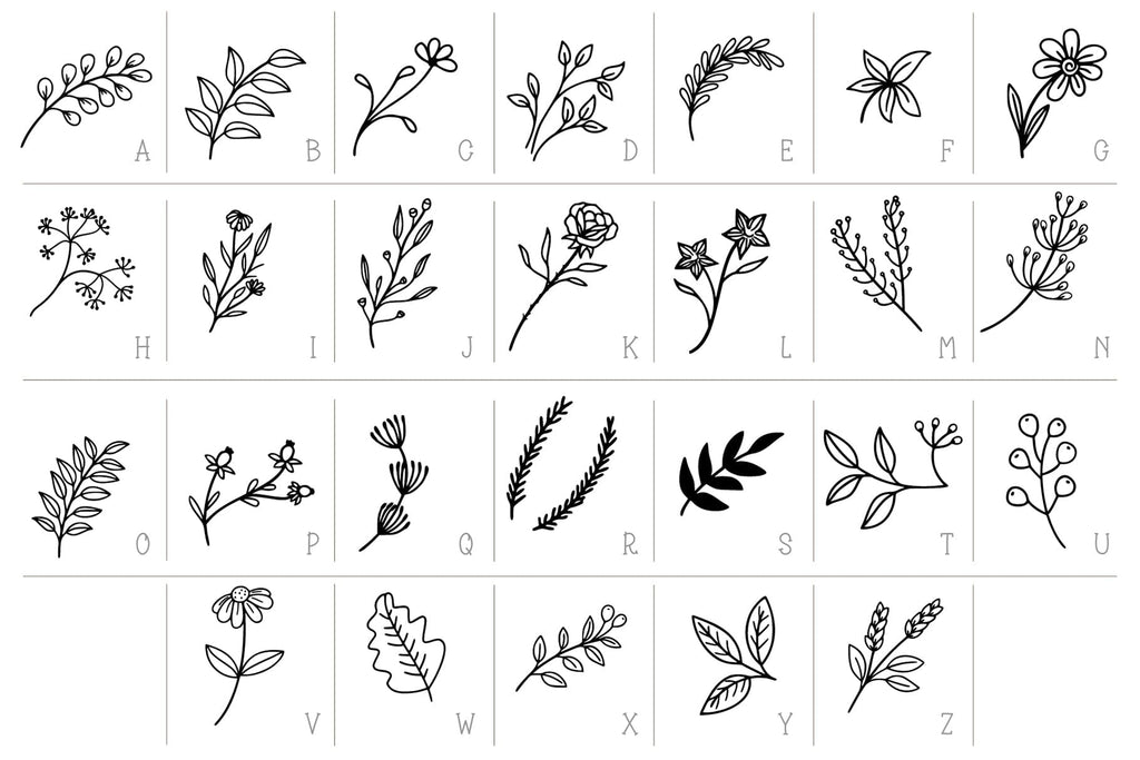 Flower and Leaf Doodle Dingbats Font - So Fontsy
