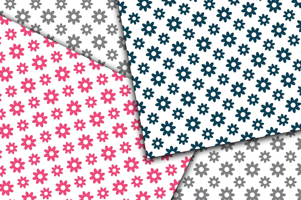 Flower Digital Paper - 100 Seamless Digital Files - So Fontsy