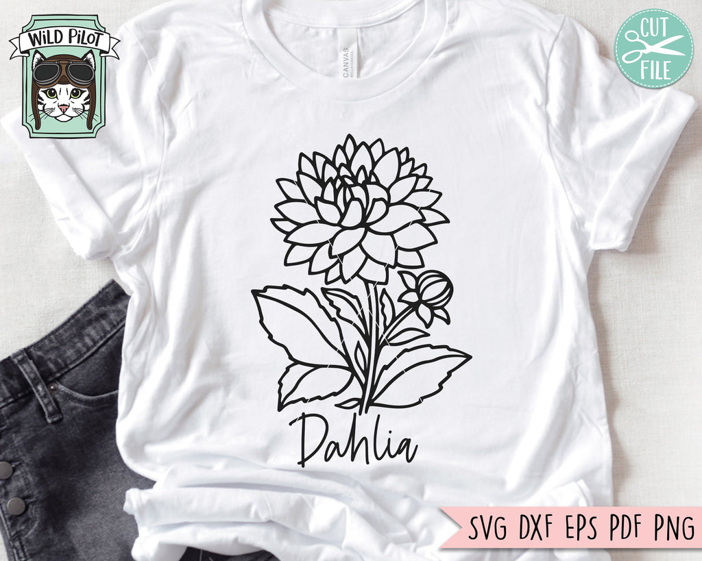 Dahlia Flower SVG Cut File - So Fontsy
