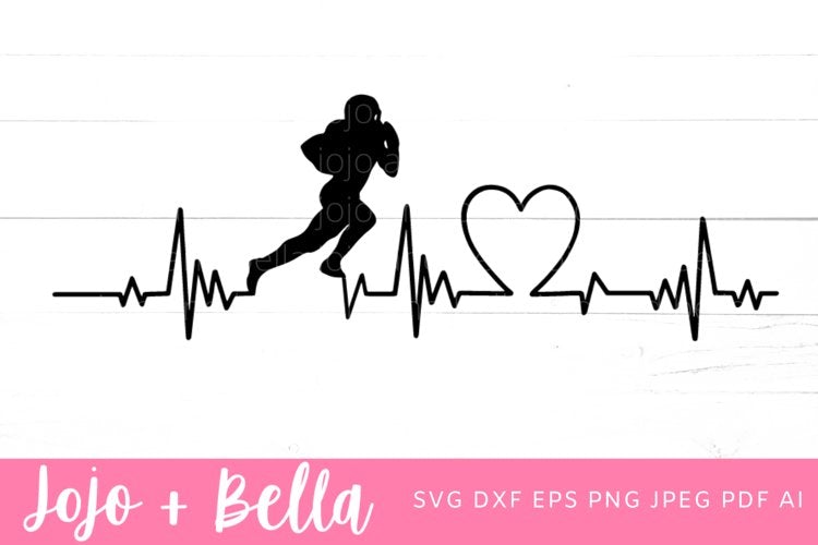 Football Heartbeat SVG, Dxf, Eps, Jpeg, Png, Ai, Pdf, Cut File ...