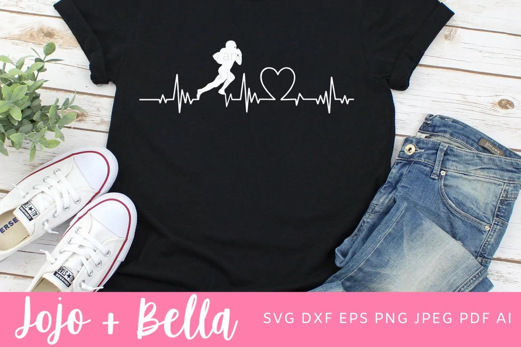 Football Heartbeat SVG, Dxf, Eps, Jpeg, Png, Ai, Pdf, Cut File ...