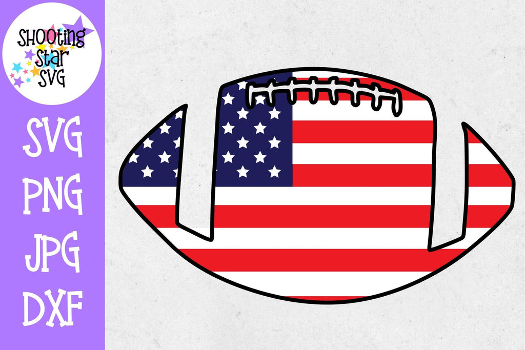 Football with American Flag- Fourth of July SVG - So Fontsy