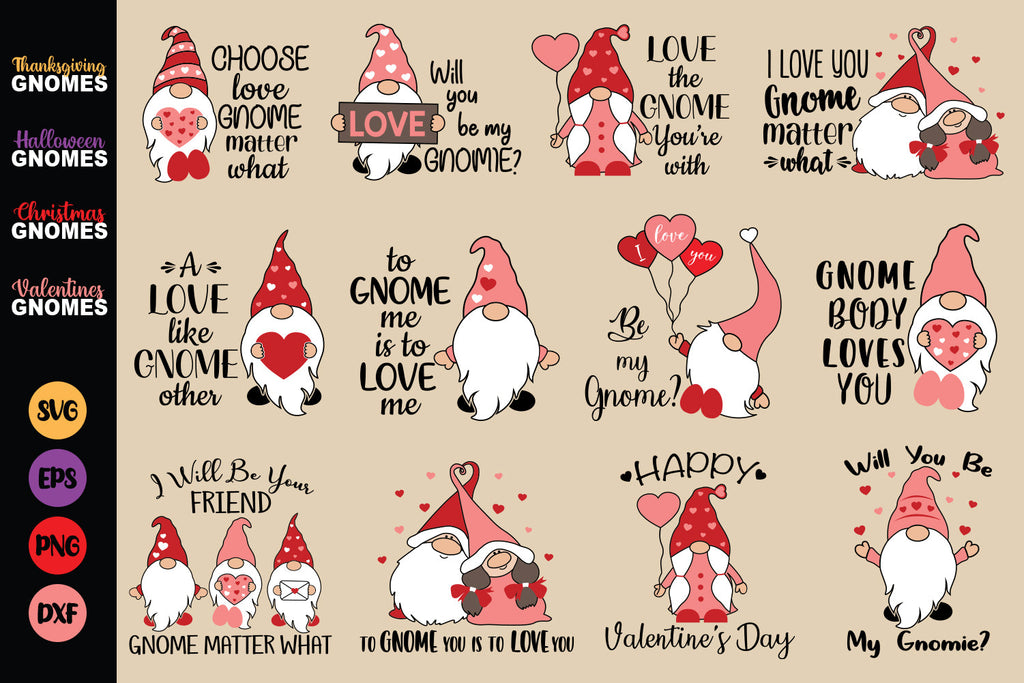 Four Holiday's Gnomes Bundle, Christmas, Halloween, Thanksgiving ...