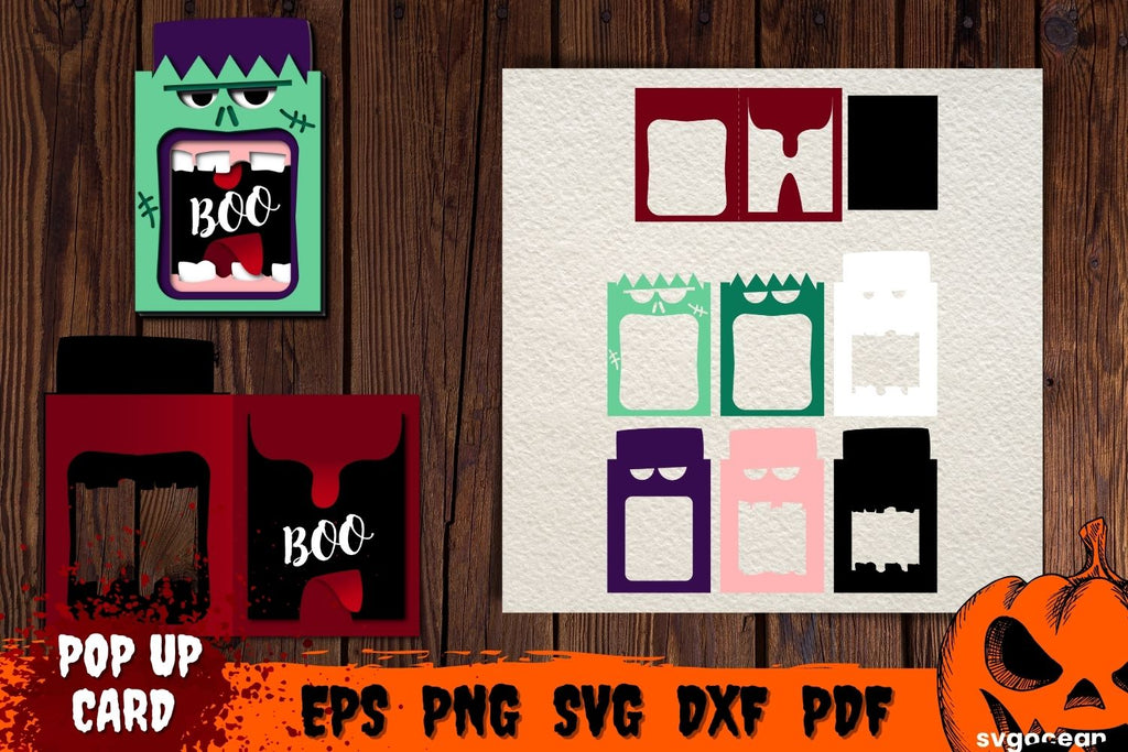 Frankenstein Pop Up Card Template - So Fontsy