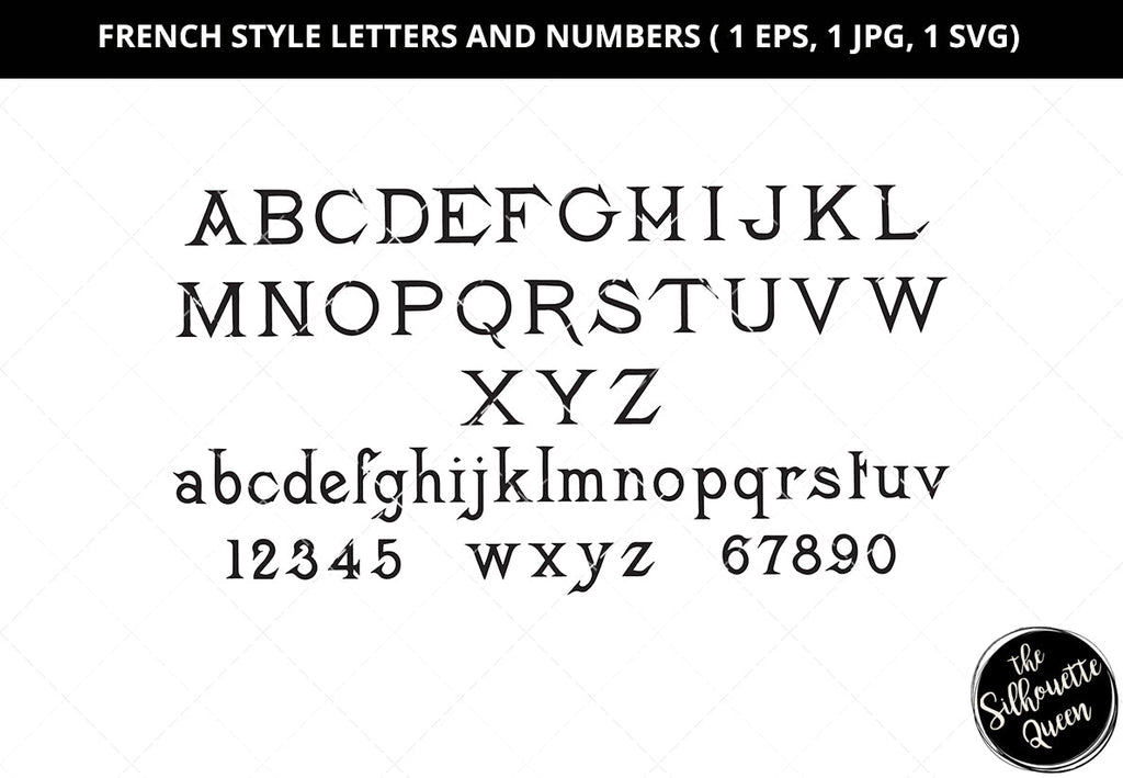 french script font numbers