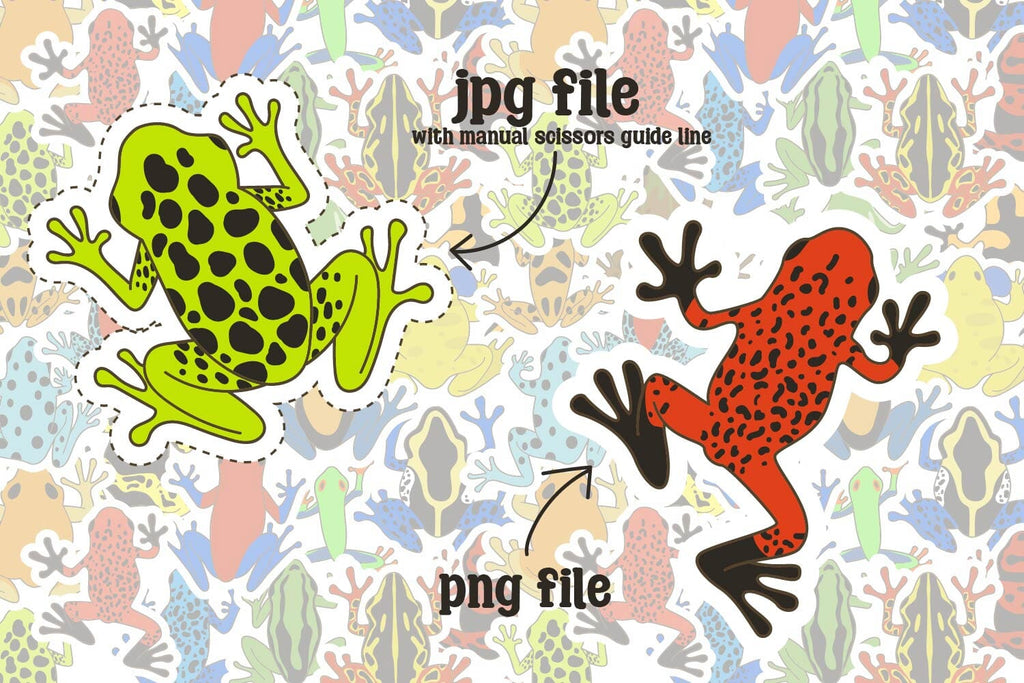 Frog stickers printable bundle - So Fontsy