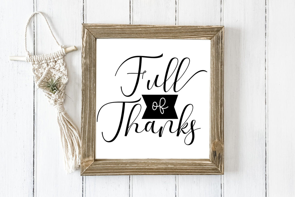 Full Of Thanks SVG - So Fontsy