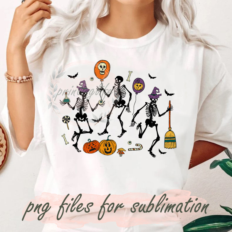 Funny Dancing Skeleton Png, Fall Pumpkin and Spooky Season Png ...