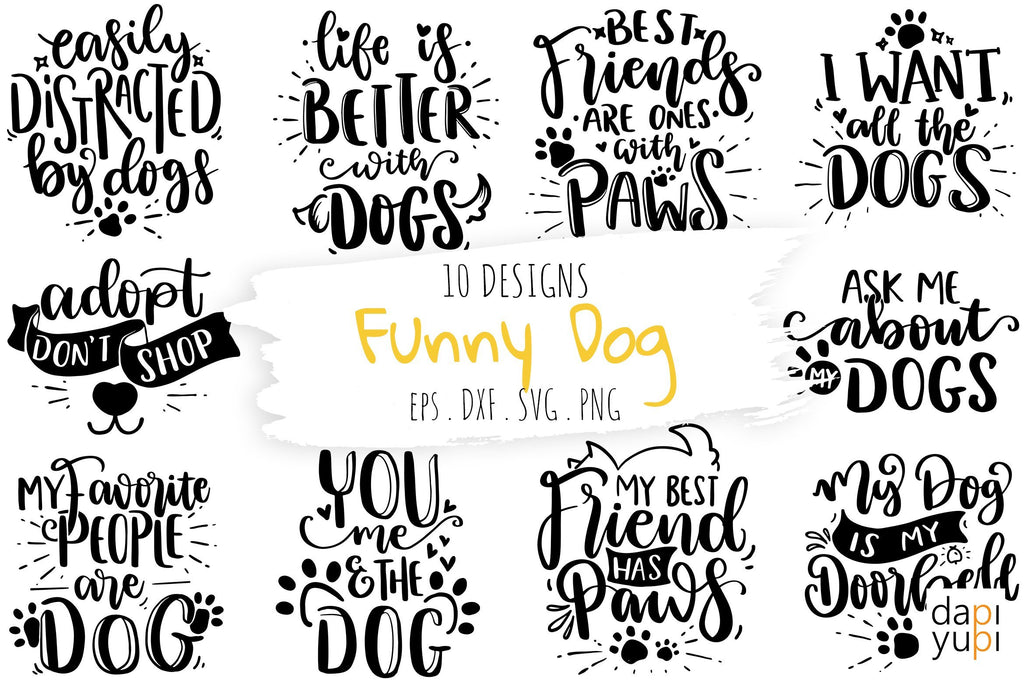 Funny Dog Quotes Bundle, Dog SVG Bundle - So Fontsy