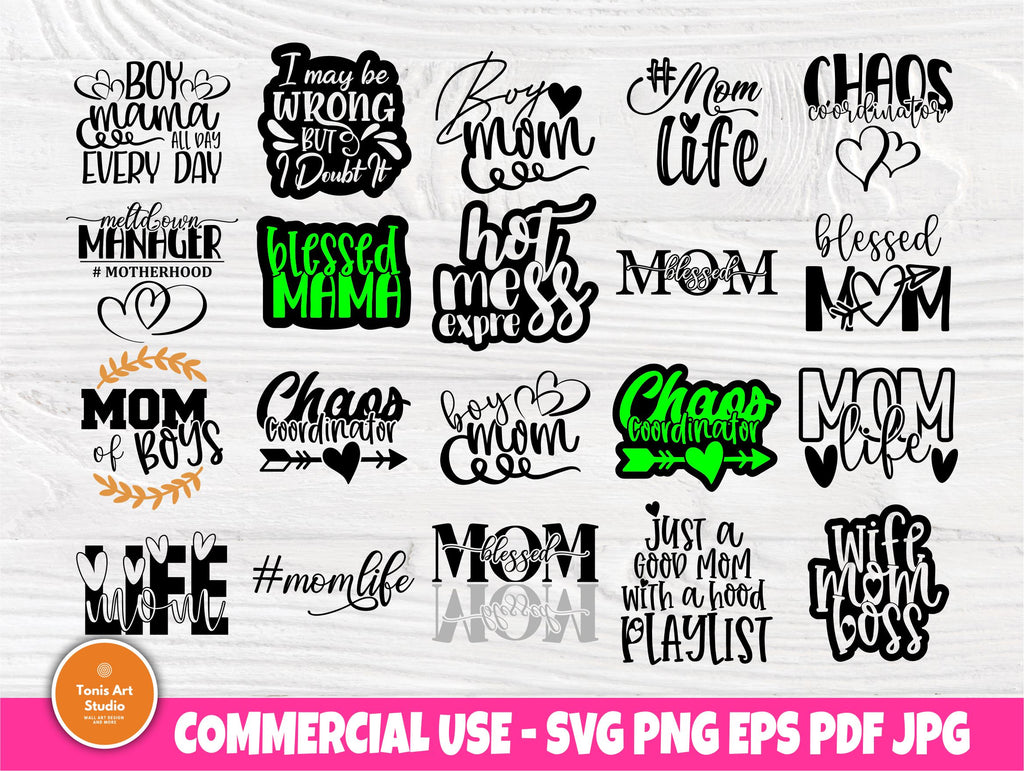 Funny Mom Quotes, SVG Bundle, Svg Files for Cricut - So Fontsy