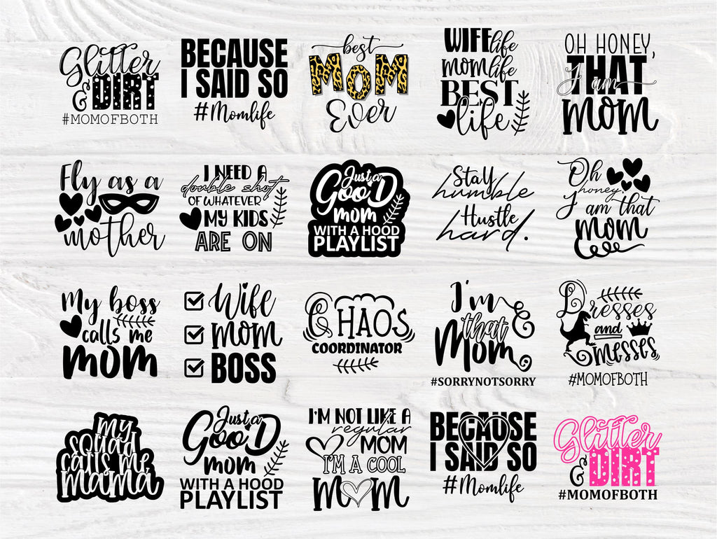 Funny Mom SVG Bundle, Mom Life Svg, Mom Quotes Svg - So Fontsy