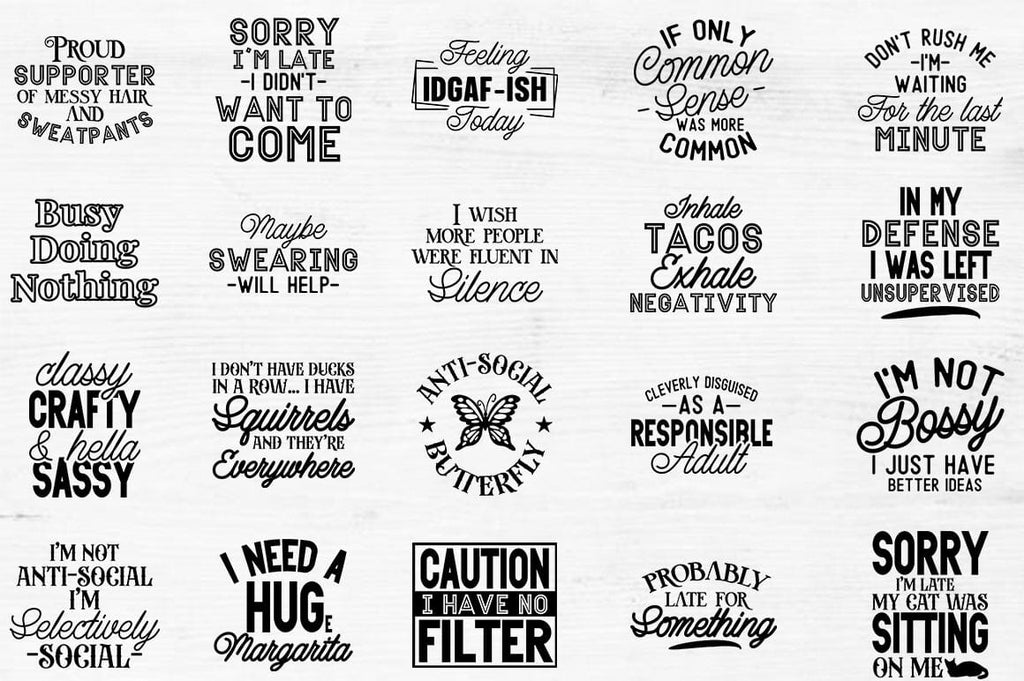 Funny SVG Cut Files Bundle - So Fontsy