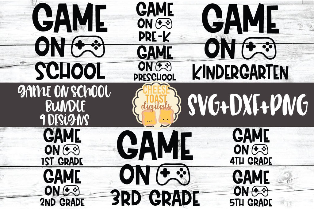 Game On School Bundle - Back to School SVG PNG DXF Cut Files - So Fontsy