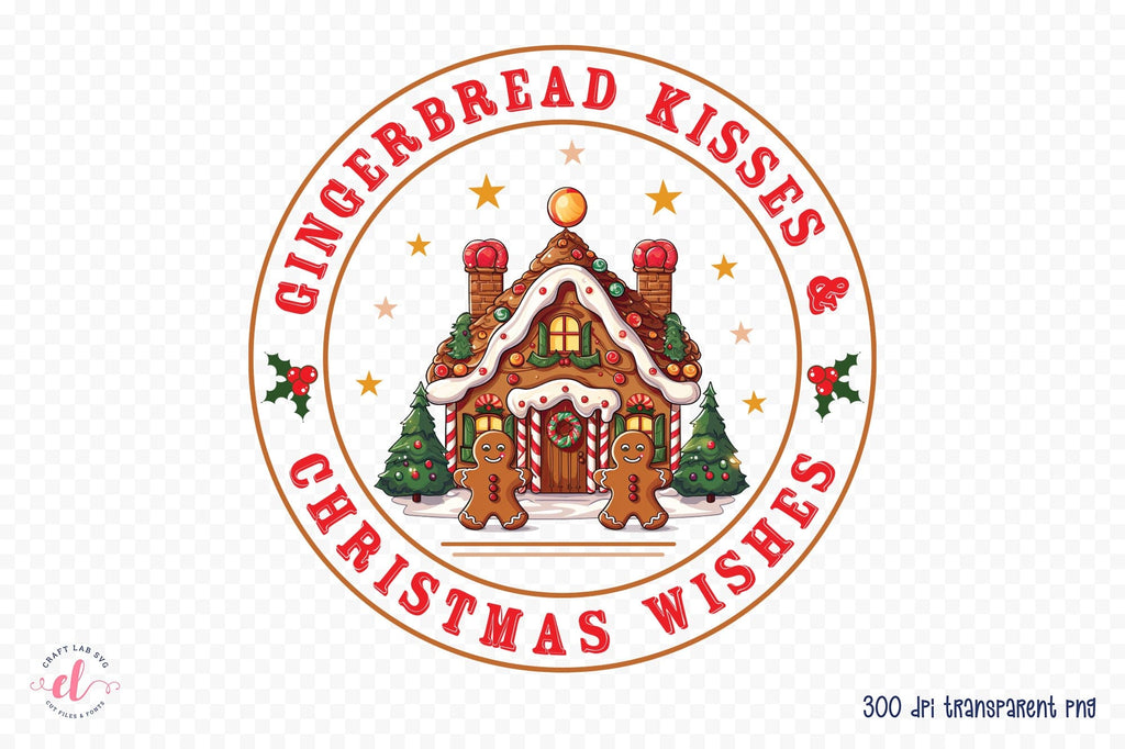 Gingerbread Kisses & Christmas Wishes PNG - So Fontsy