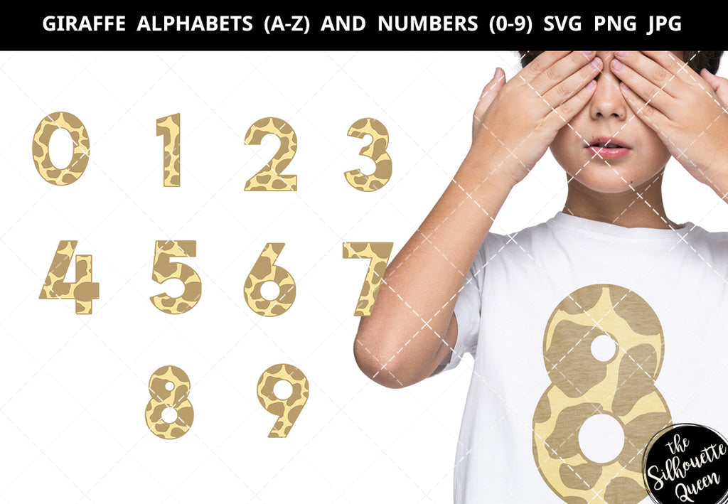 Giraffe alphabet a-z svg, Giraffe number 0-9 svg, alphabet clipart ...