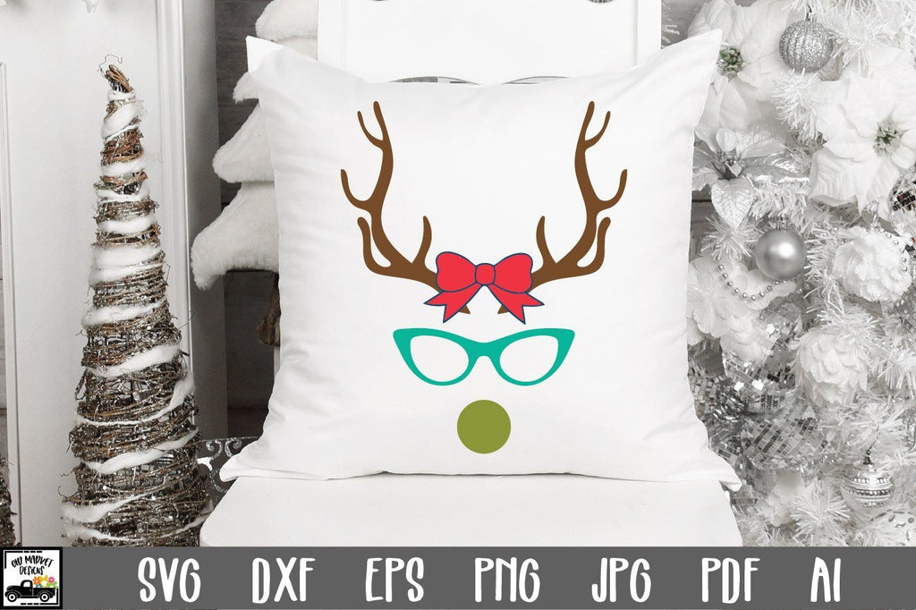 Girl Reindeer SVG Cut File - Christmas SVG - So Fontsy