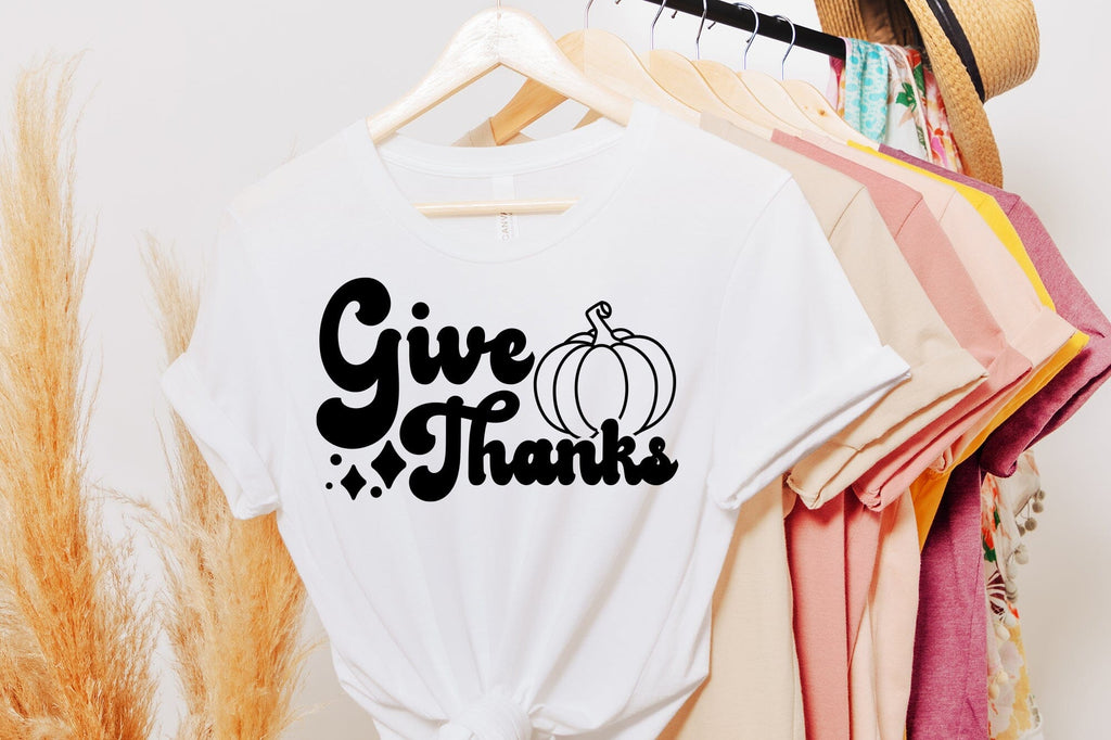 Give Thanks SVG - Retro Thanksgiving SVG - So Fontsy