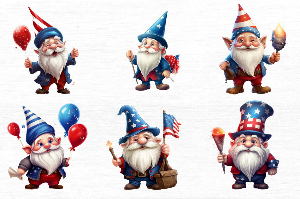 Gnome Independence Day Clipart - So Fontsy