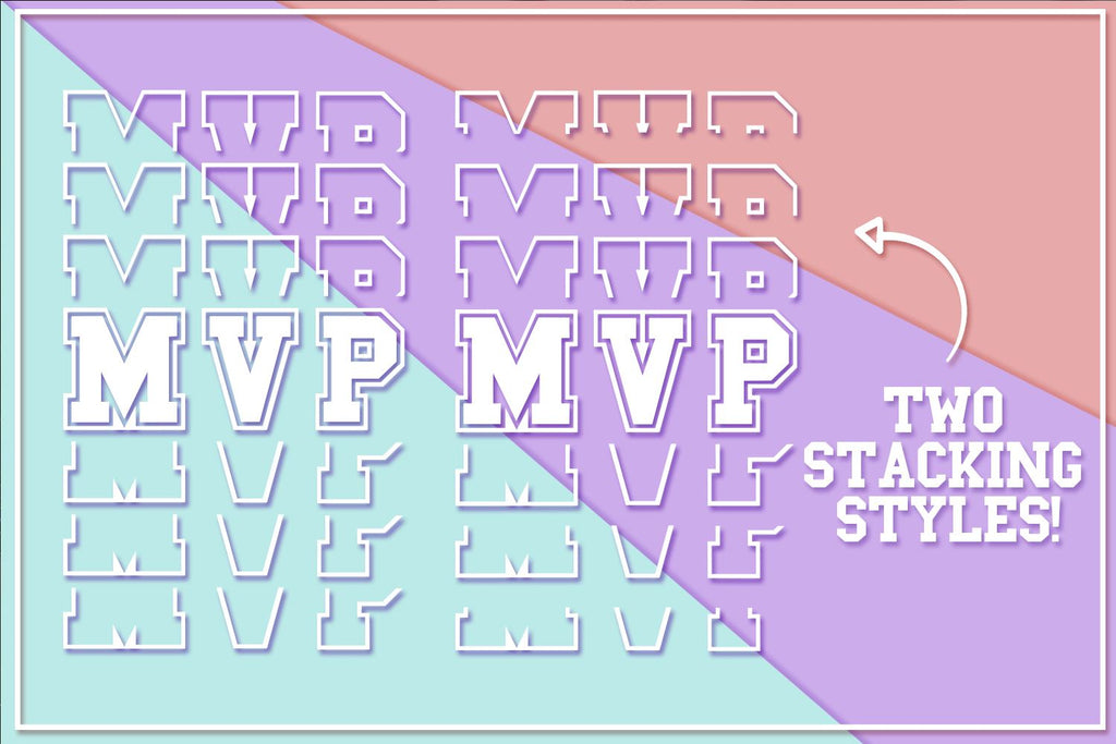 Go Sports Stacked Mirror Font With Two Stacking Styles + Bonus SVG ...