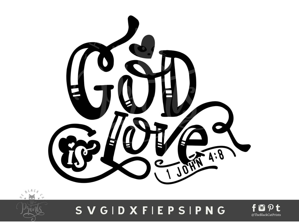 God Is Love | Bible Verse Cut File | 1 John 4:8 - So Fontsy