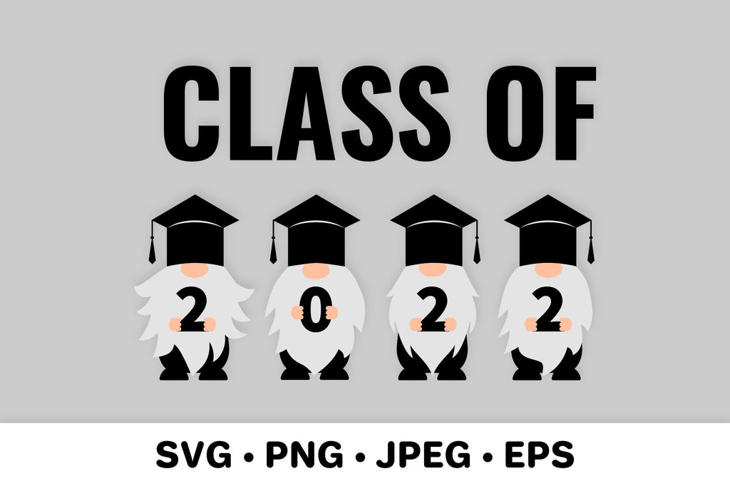 Graduation gnomes SVG. Class of 2022. Senior gnomes - So Fontsy