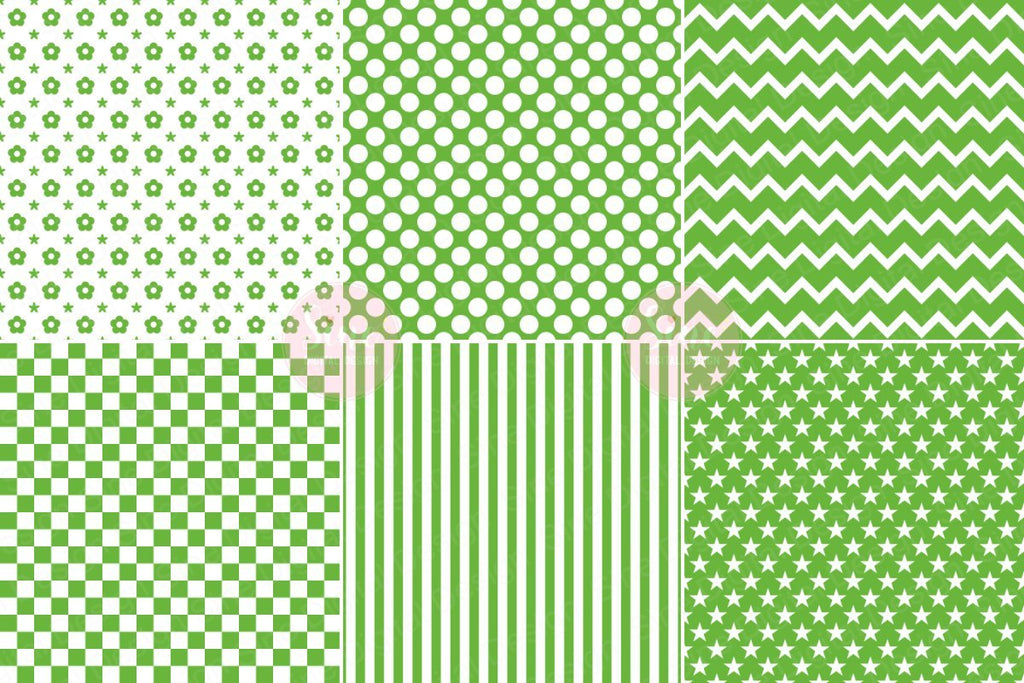 Green and White Pattern Seamless Digital Paper Backgrounds - So Fontsy