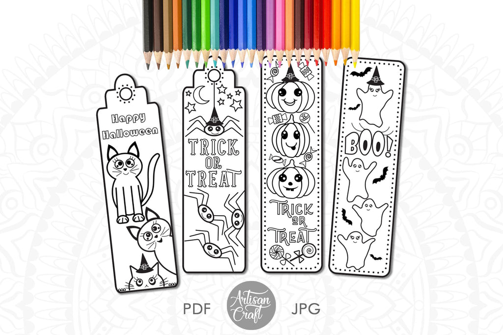 Halloween bookmark for coloring | So Fontsy