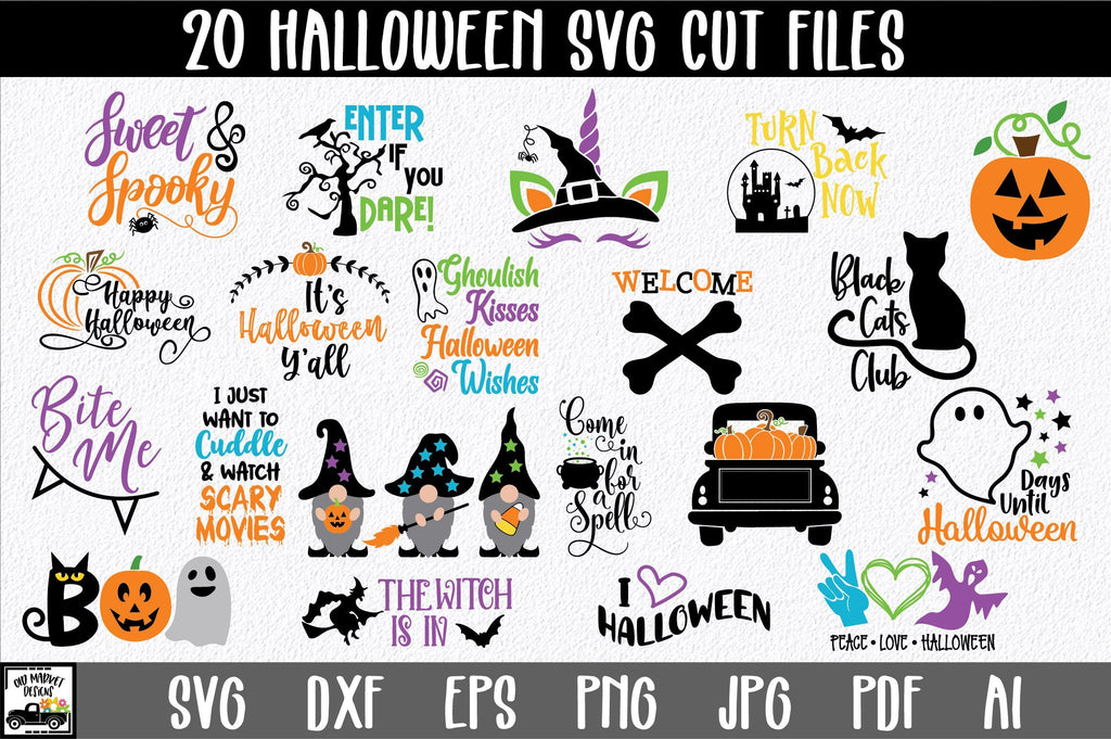 Halloween Bundle with 20 SVG Cut Files - So Fontsy