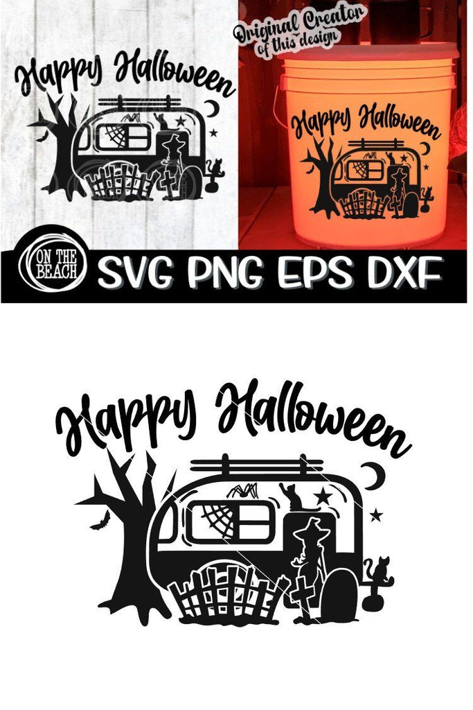 Halloween Camper SVG Haunted Campsite - Camping Bucket - So Fontsy