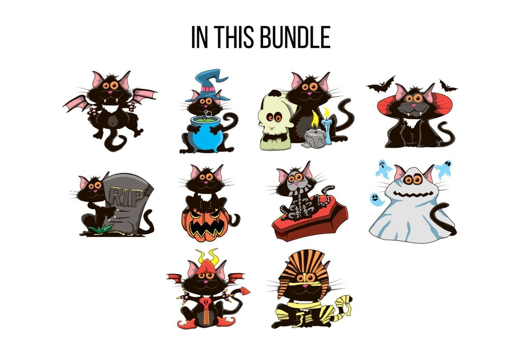 Halloween Cats Clipart - So Fontsy